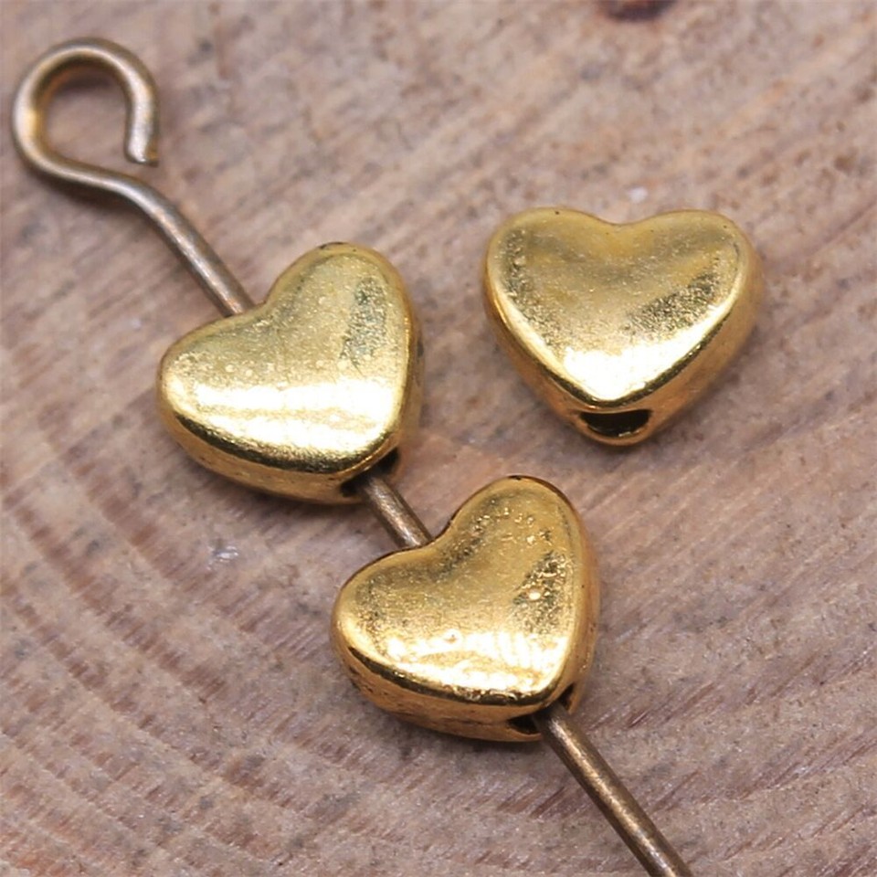 Free Ship 600 Pcs Antique Gold Plated Heart Spacers 6x5x1.2MM B10426 | eBay