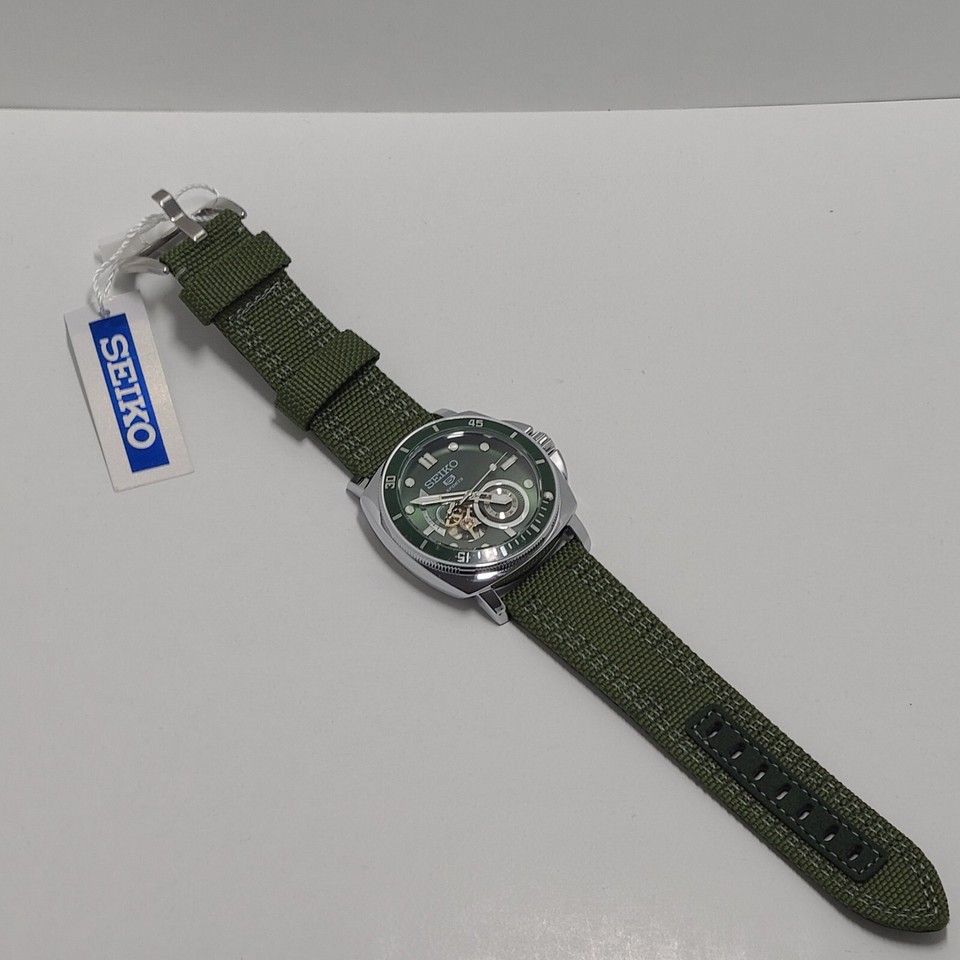 SEIKO MOD 5 SPORT 1880A GREEN AUTOMATIC LUMINOUS HANDS AND INDEXES MENS ...
