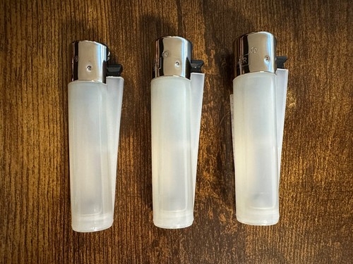 3 x Clipper Refillable Butane & Flint - Full Size Clear Lighters ...
