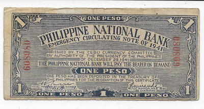1941 Philippines 1 Peso Note GUERRILLA NOTE ! | eBay