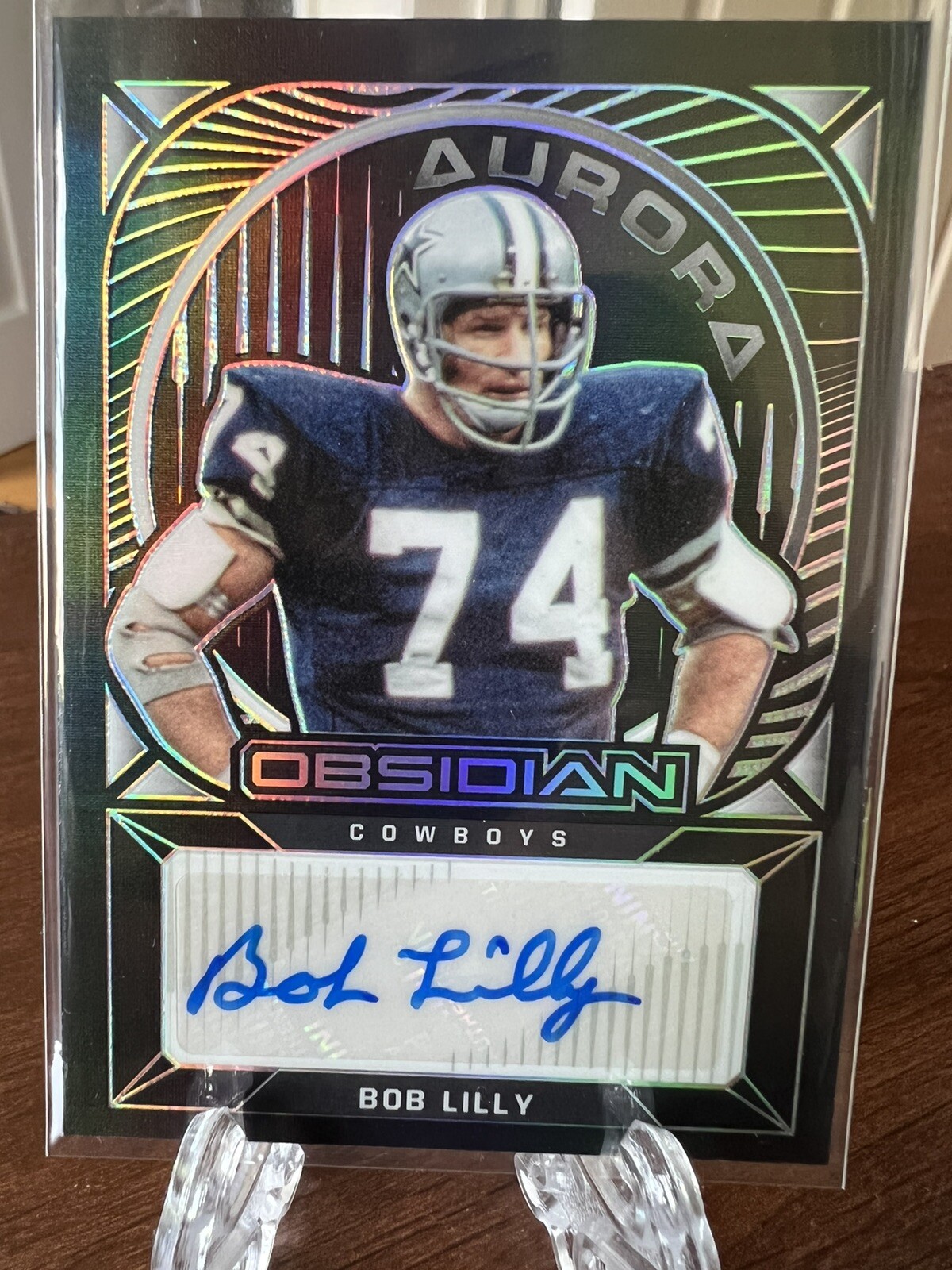 BOB LILLY 2021 PANINI OBSIDIAN AURORA AUTOGRAPH /100 COWBOYS LEGEND ...