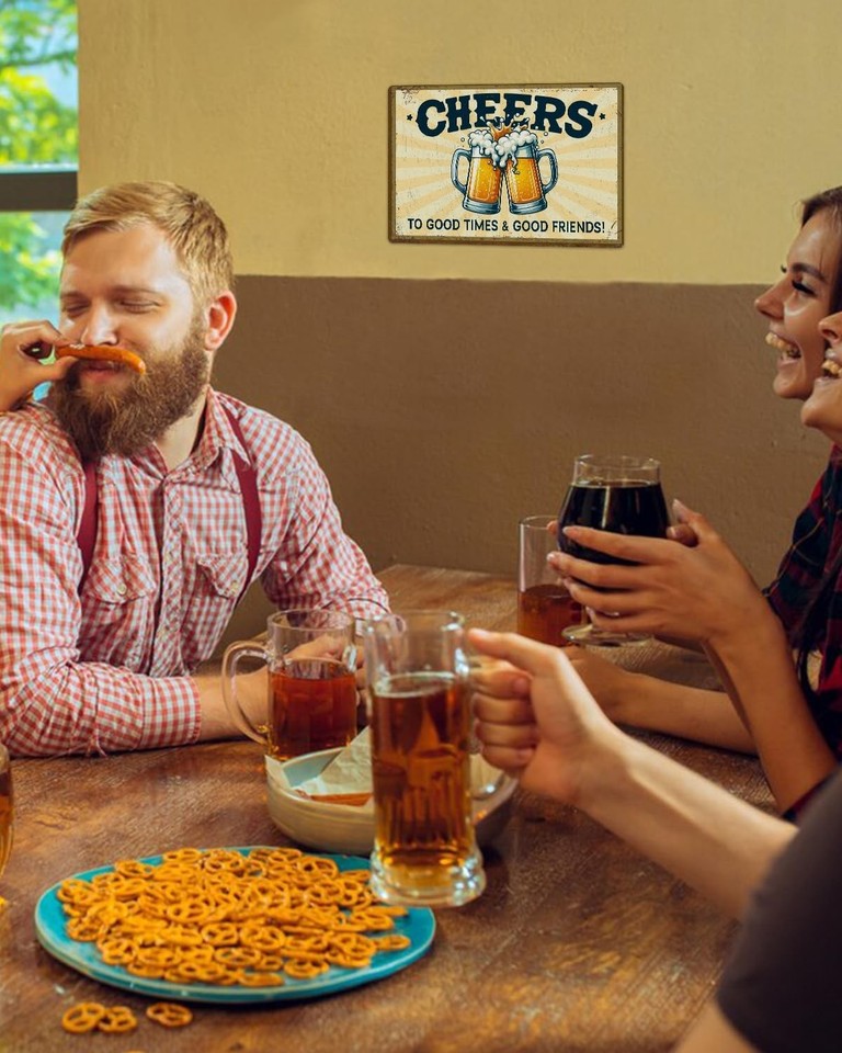 ALKB Vintage Bar Decor Pub Cheers Sign 8x12 Inch for Man Cave | eBay