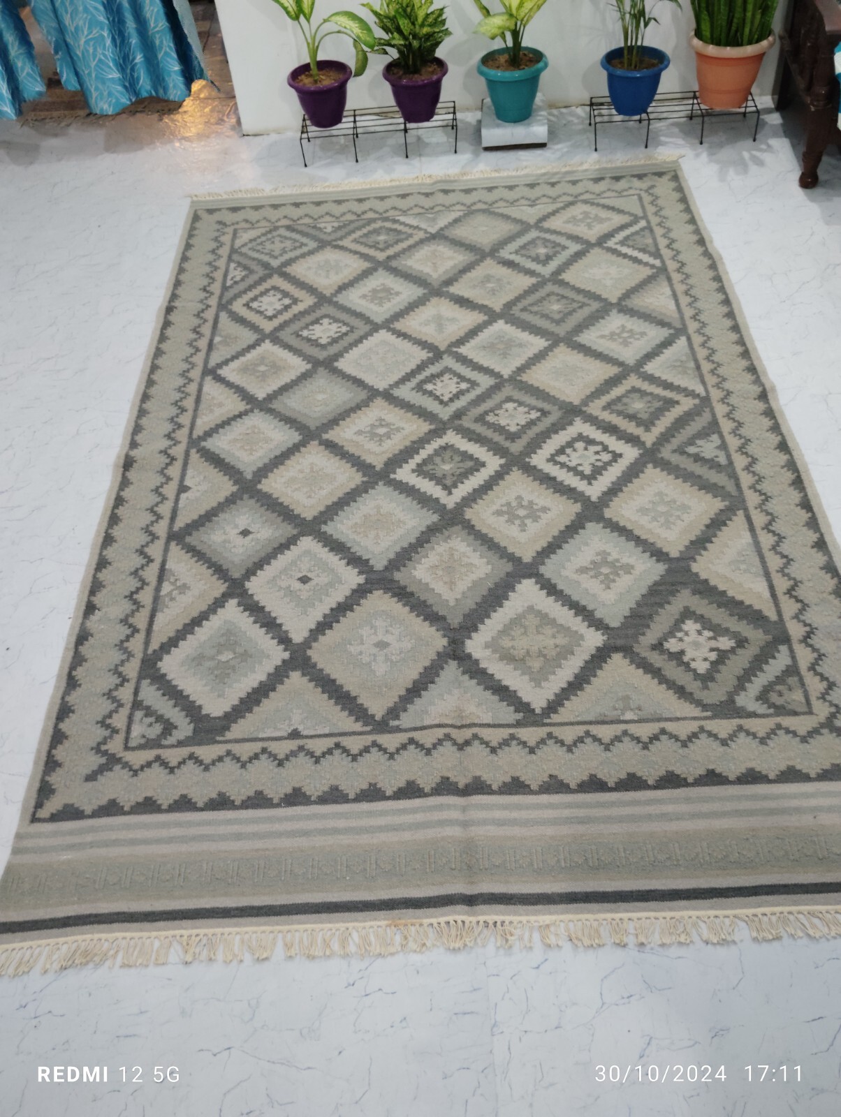 Helen Lindberg Mid-century Swedish flatweave rug, Scandinavian wool ...