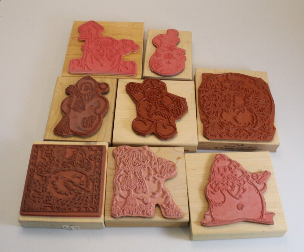 Lot of 8 Snowman Stamps Northwoods Finders Keepers Hampton Art SonLight Most New | eBay