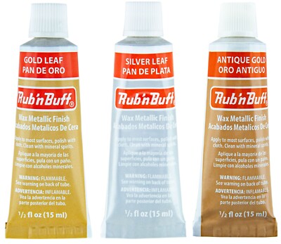 Amaco Rub 'n Buff Gold Silver Antique Gold Leaf 3 Tubes Lot Wax ...