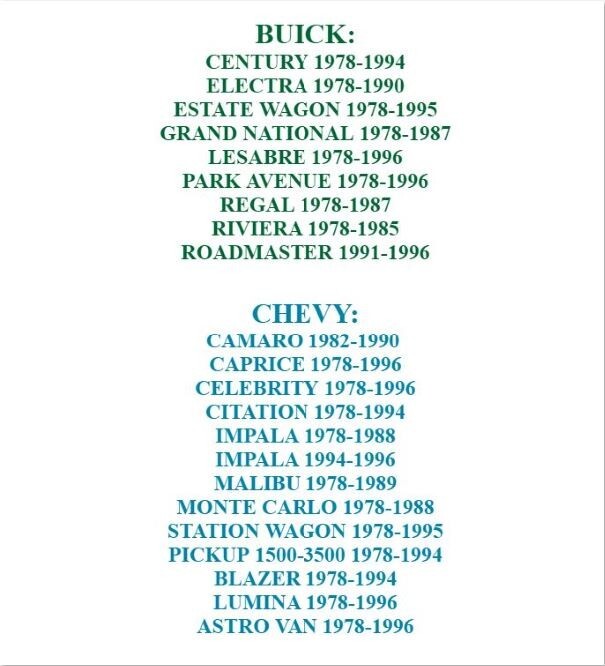 1978-1996 G Body Chevy Buick GM RWD P300 Lok-Itt Steering Column Lock ...