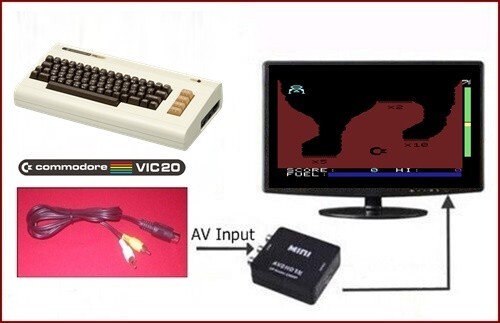 6Ft Color RCA AV Cable & HDTV TV Converter Adapter for Commodore VIC-20 ...