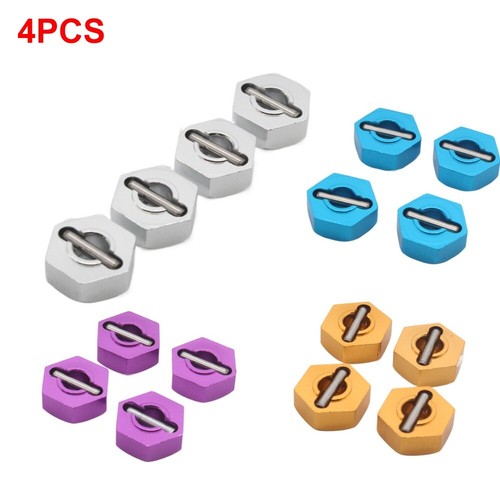 4pcs 12MM Hexagonal Wheel Seat Aluminum Pins Drive Hubs for 4WD RC Car ...