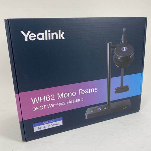 New Yealink WH62 Mono Teams DECT Wireless Headset Headphones Black ...