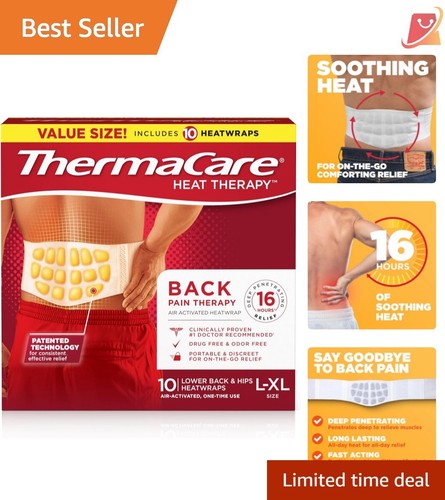 Portable Disposable Heat Wraps for Drug-Free Muscle Pain Relief - L/XL ...