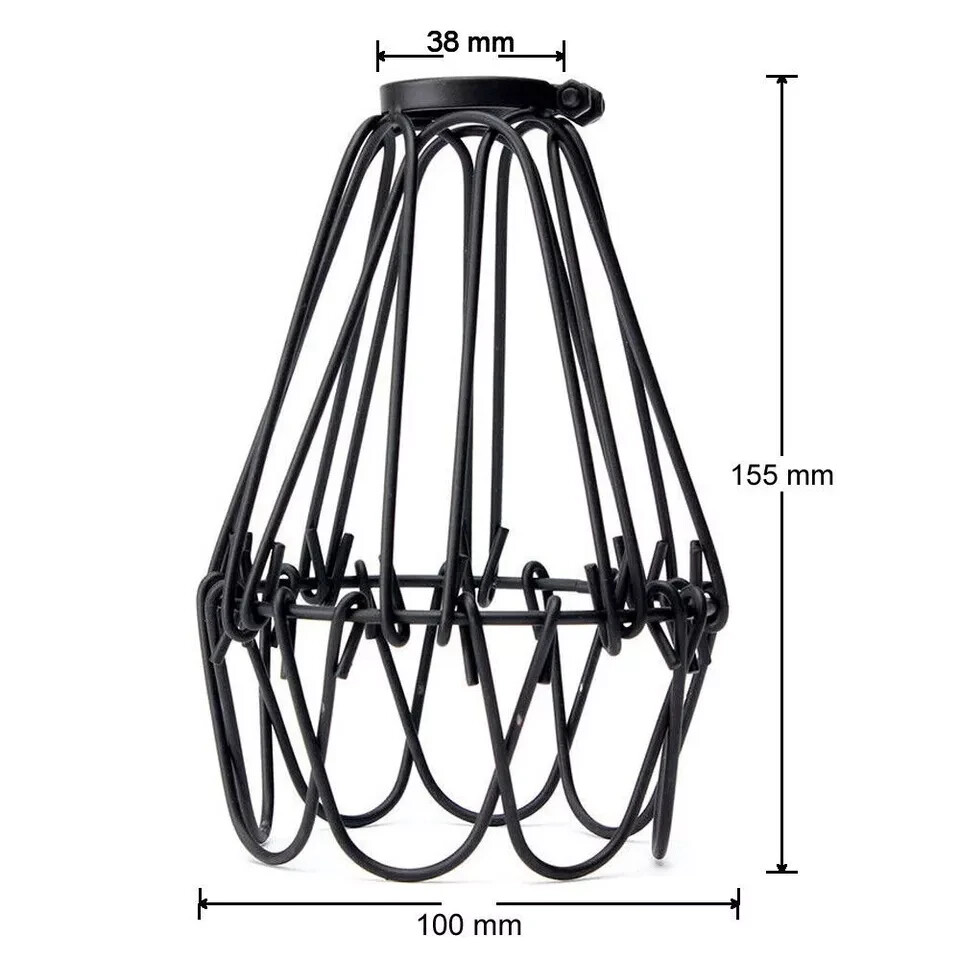 Vintage Ceiling Lightshade Metal Wire Cage Easy Fit Lampshade Hanging ...