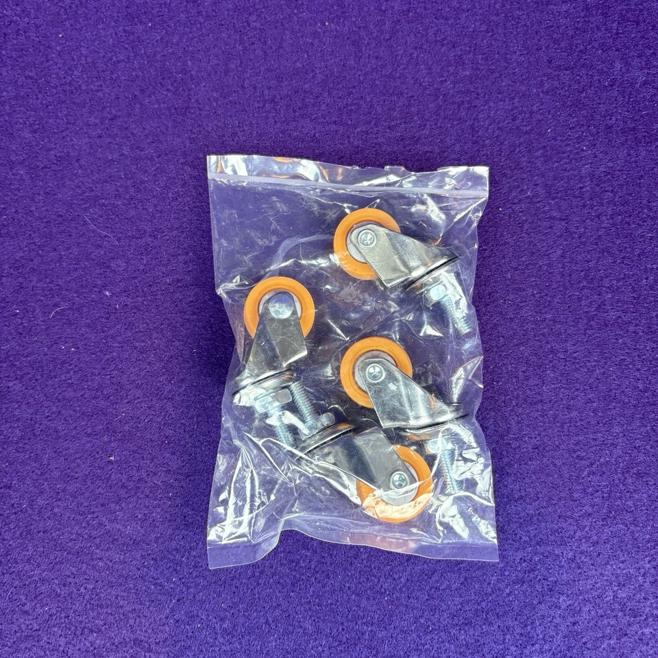 4Pcs Caster Wheel Bearing Casters Wheels Swivel Orange Polyurethane ...