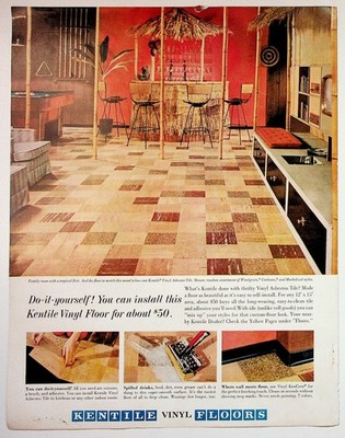 Kentile Vinyl Floors Vintage Print Advertisement Vinyl Asbestos Tile | eBay