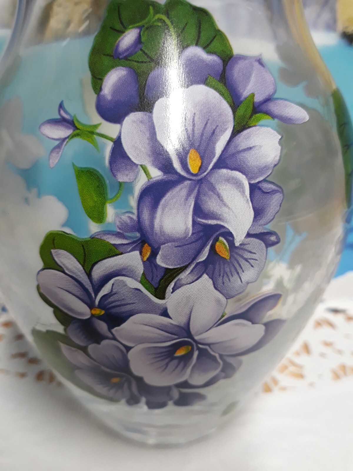 Teleflora Glass Vase with Two Tone Violet Flowers | eBay