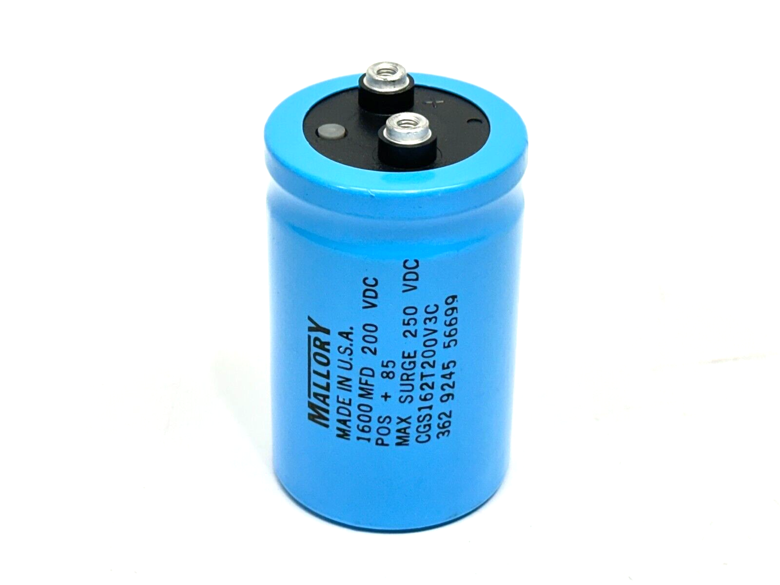 Mallory CGS162T200V3C Capacitor 1,600 MFD POS +85 200 WVDC | eBay