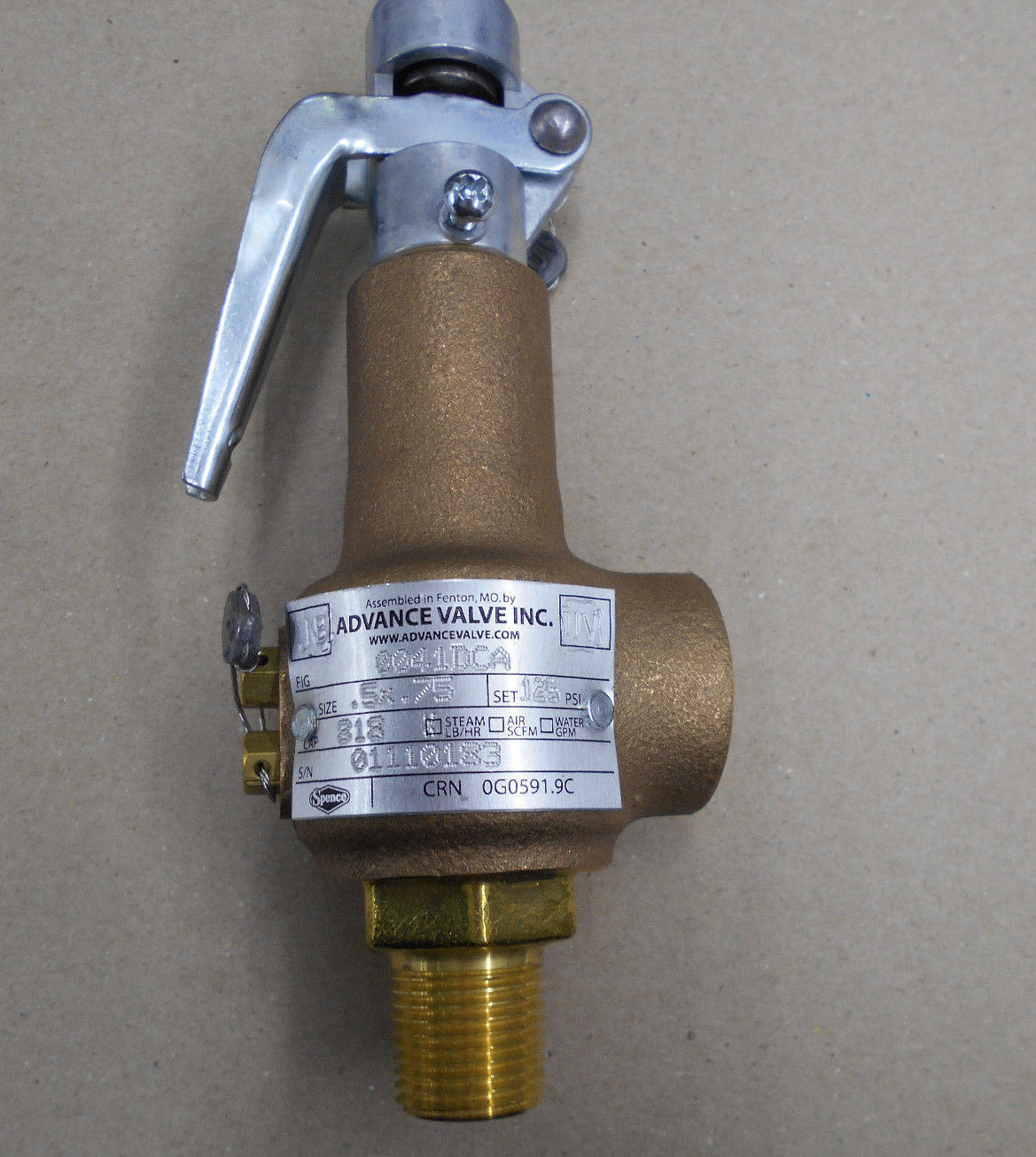 SPENCE ADVANCED RELIEF VALVE 0041DCA 0.5" X 0.75" SET 40 PSI CAP 315 (1 ...