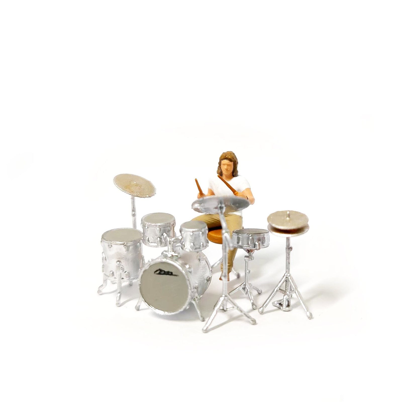 GB 1:64 Painted Figure Model ature Resin Diorama Drummer Drum Pop Man ...
