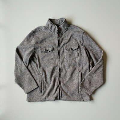 Killik Mens Full Zip Heathered Gray Button Pocket Jacket Size Extra ...