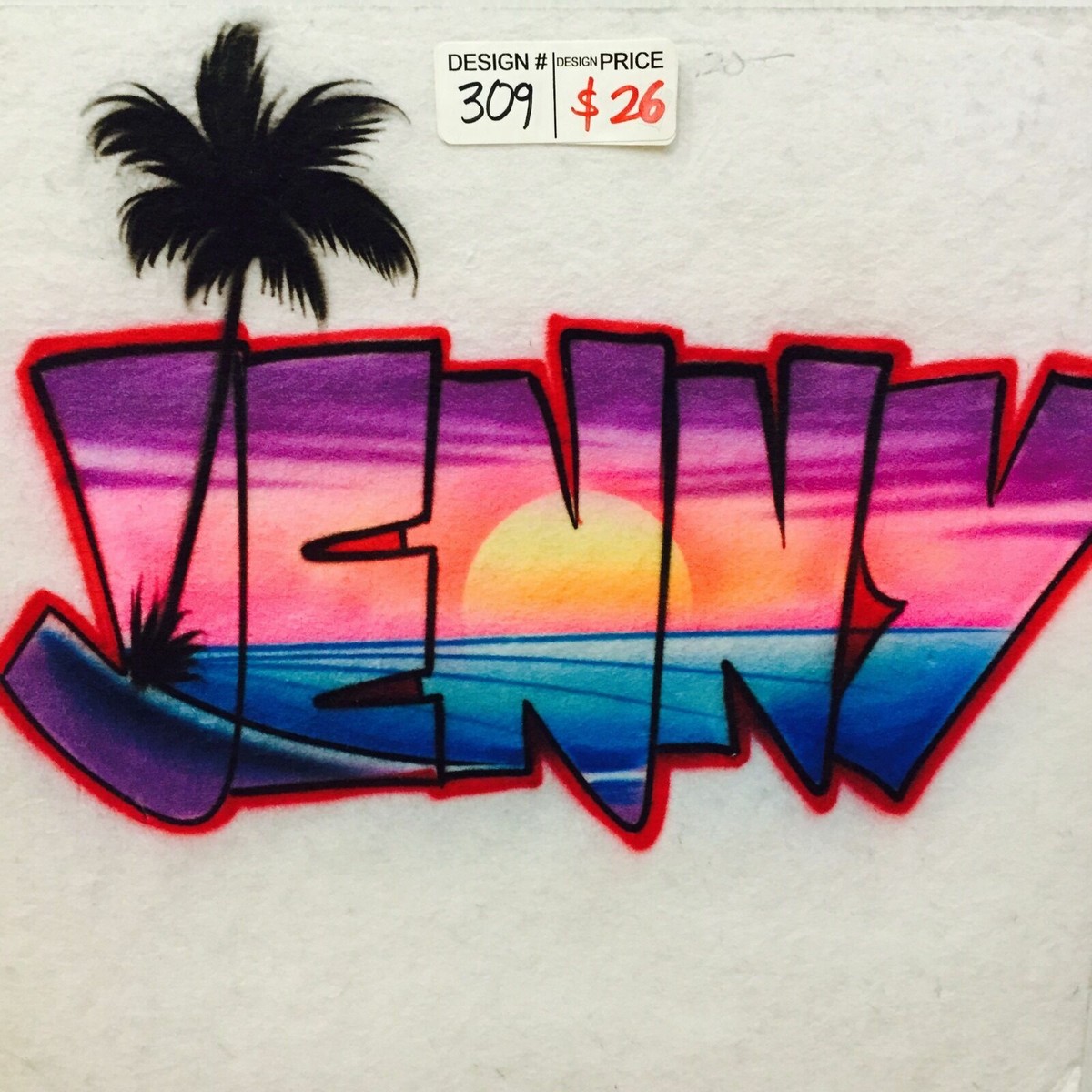 Airbrush Lettering Black Airbrushed Front License Plate White Deluxe