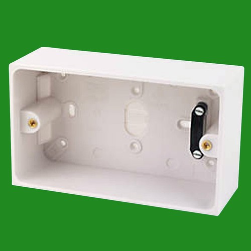 2-Gang Surface Mounted 45mm Depth Pattress Back Box Cable Clamp & Brass ...