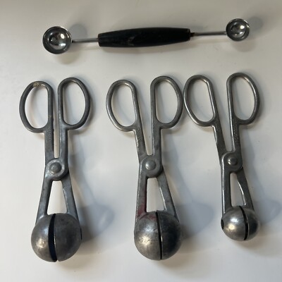 Vintage Scissor Aluminum Melon Baller Meat Ballers lot + ekco Japan ...