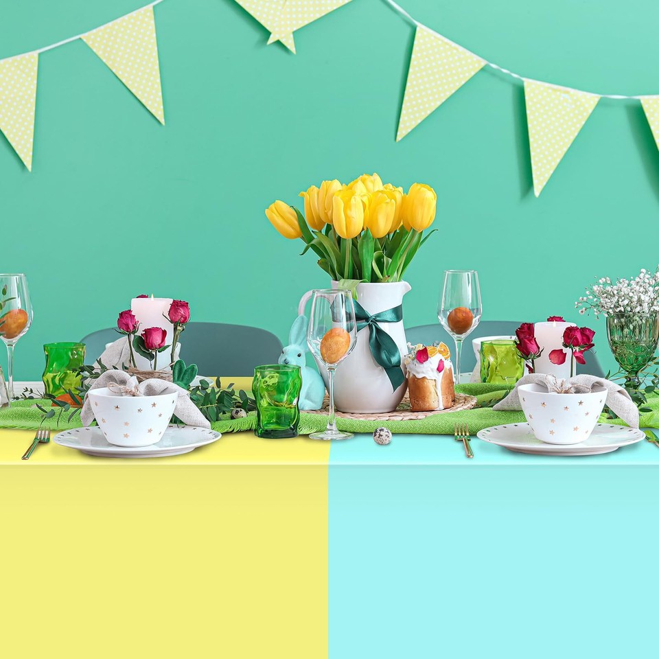 12pcs Plastic Pastel Color Tableclothsassorted Color Table Cloth ...