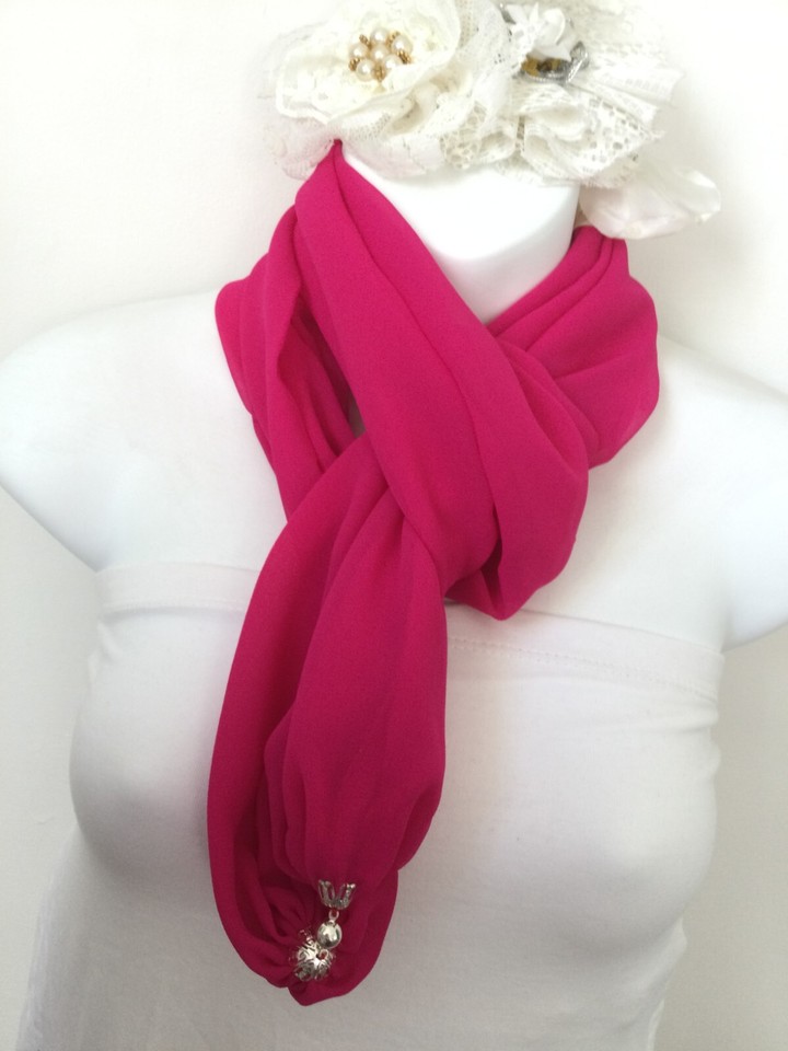LONG PLAIN CHIFFON SCARVES WITH MAGNETIC CLASP** BY ARTYDEE CREATIONS ...