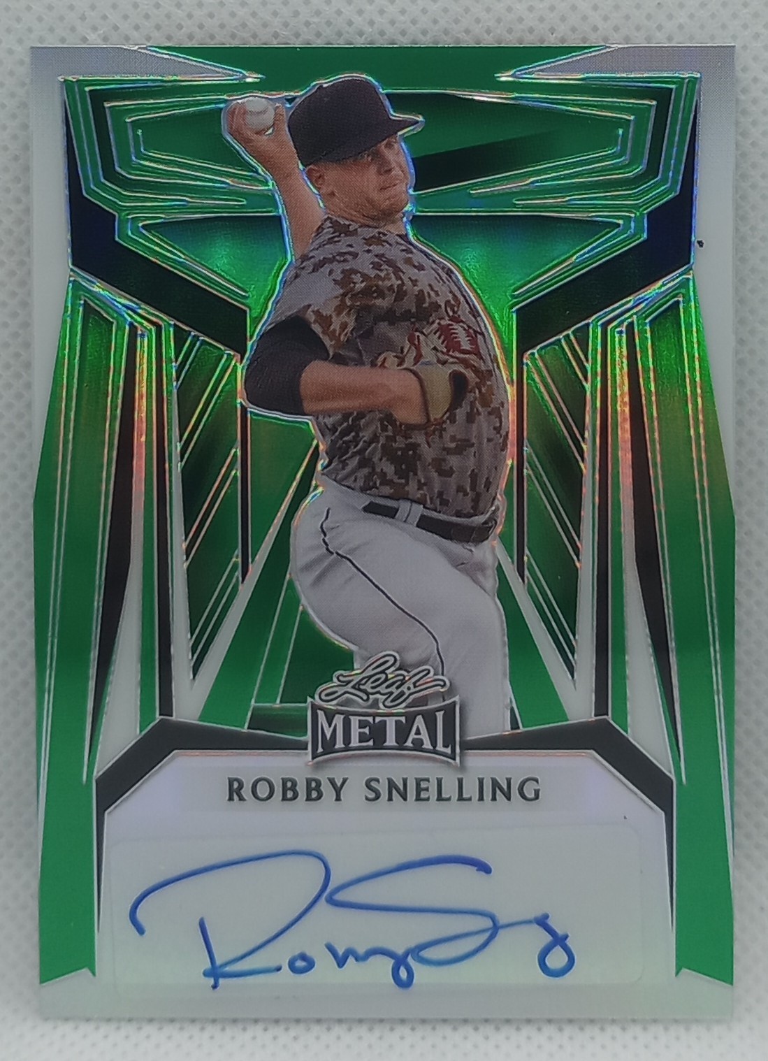 2023 Leaf Metal Robby Snelling Auto /5 Green Prism SD San Diego Padres ...