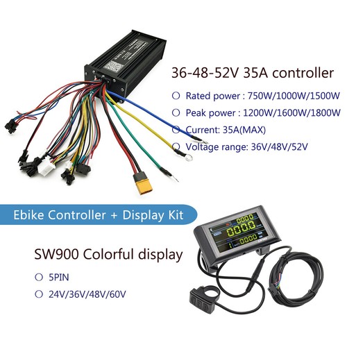 E-Bike Conversion Kit 36/48/52V 35A 750W-1500W Controller,SW900 ...