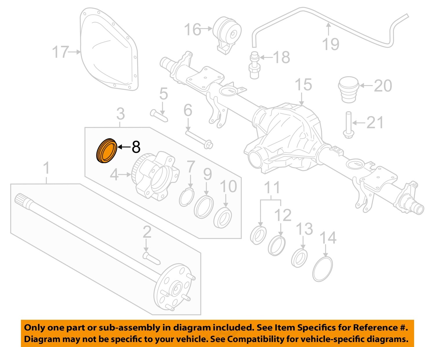 FORD OEM 15-24 F-250 Super Duty Rear Suspension Rear Axle-Inner Seal ...