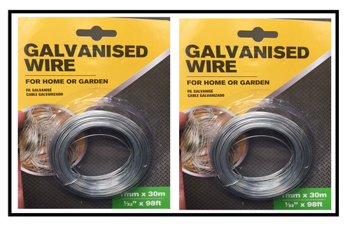 Galvanised Garden Gardening Wire Heavy Duty 1mm x 30mm HOME GARDEN WIRE ...