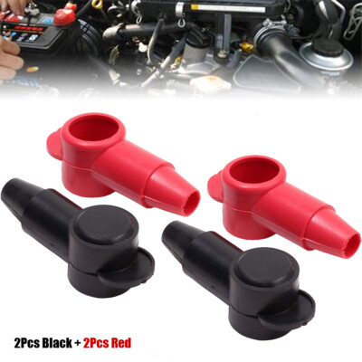 2 Pairs Alternator Starter Terminal Post Boot Cover (10-2 Gauge) -Red ...