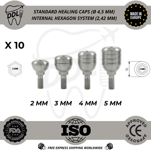 10x Standard Healing Caps Ø4.5mm Int hex 2.42mm | eBay