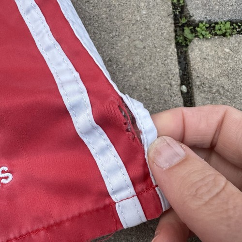 Vintage Adidas 90s Soccer Shorts Nylon Red 3 Stripes Logo Size Medium ...