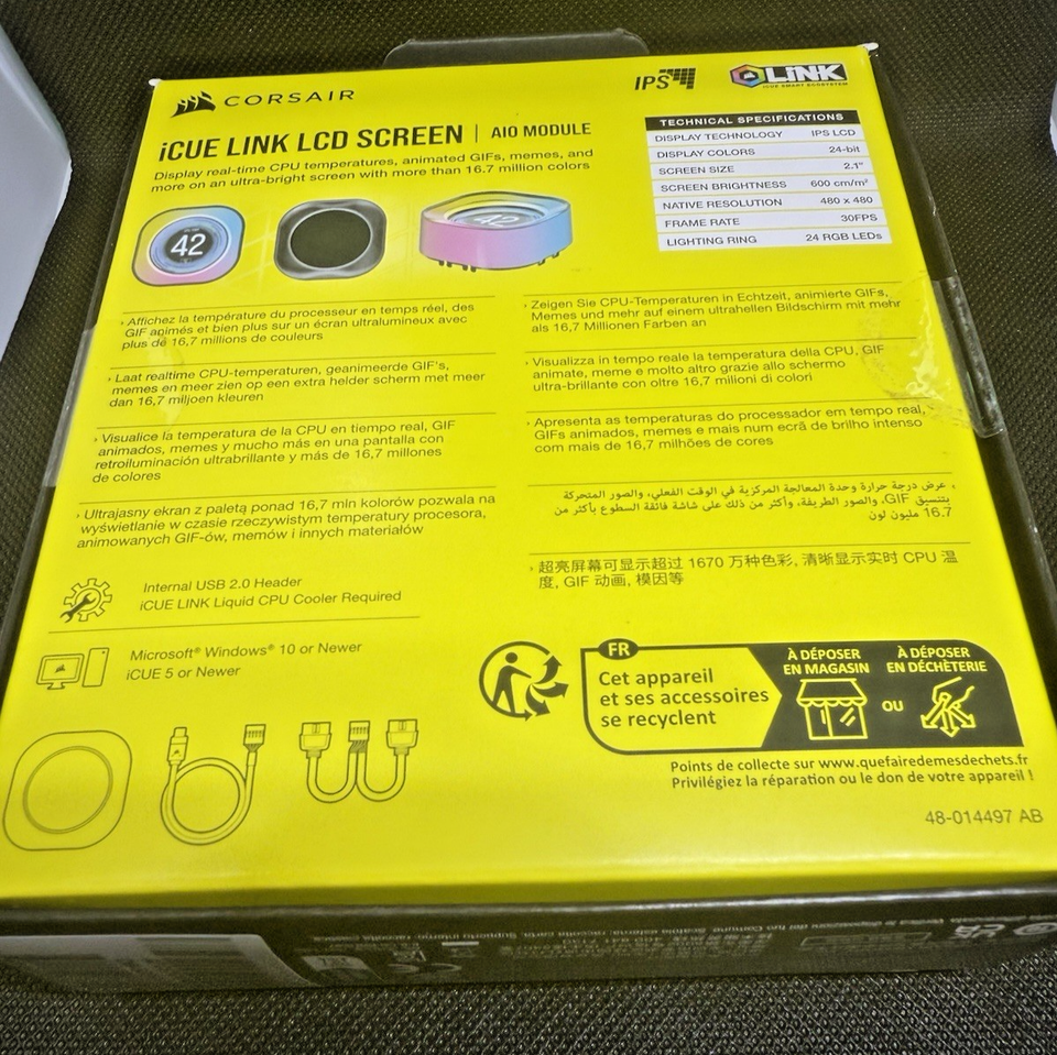 CORSAIR iCUE LINK AIO LCD Screen Module Model New in Box Unopened | eBay