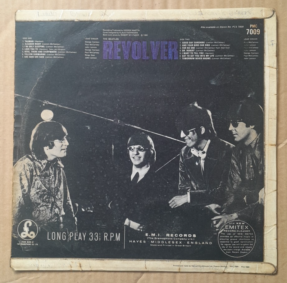 RARE THE BEATLES REVOLVER VINYL LP 1966 PMC 7009 XEX 605 MONO DR ROBERT ...