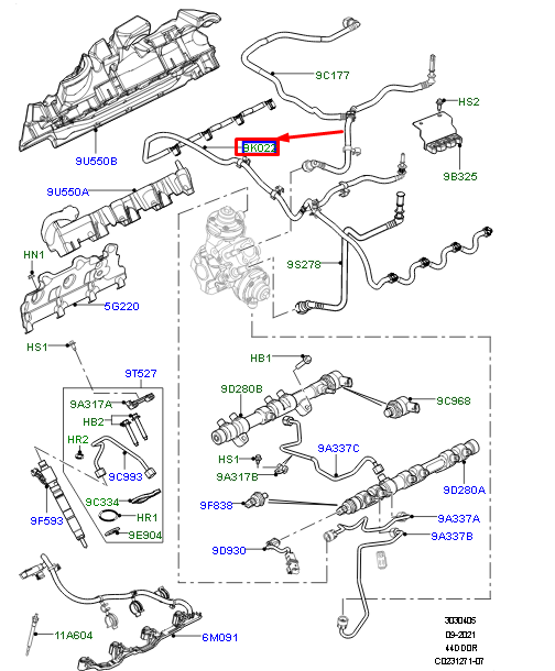 Land Rover Range Rover Tube Leak off Genuine LR022590 for sale online ...