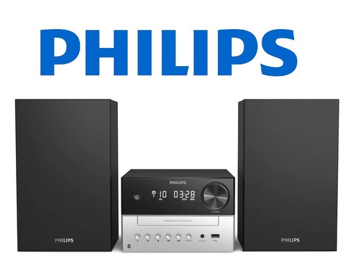 PHILIPS MICRO MUSIC SYSTEM 3205/79 BLUETOOTH CD PLAYER FM RADIO CLOCK ...