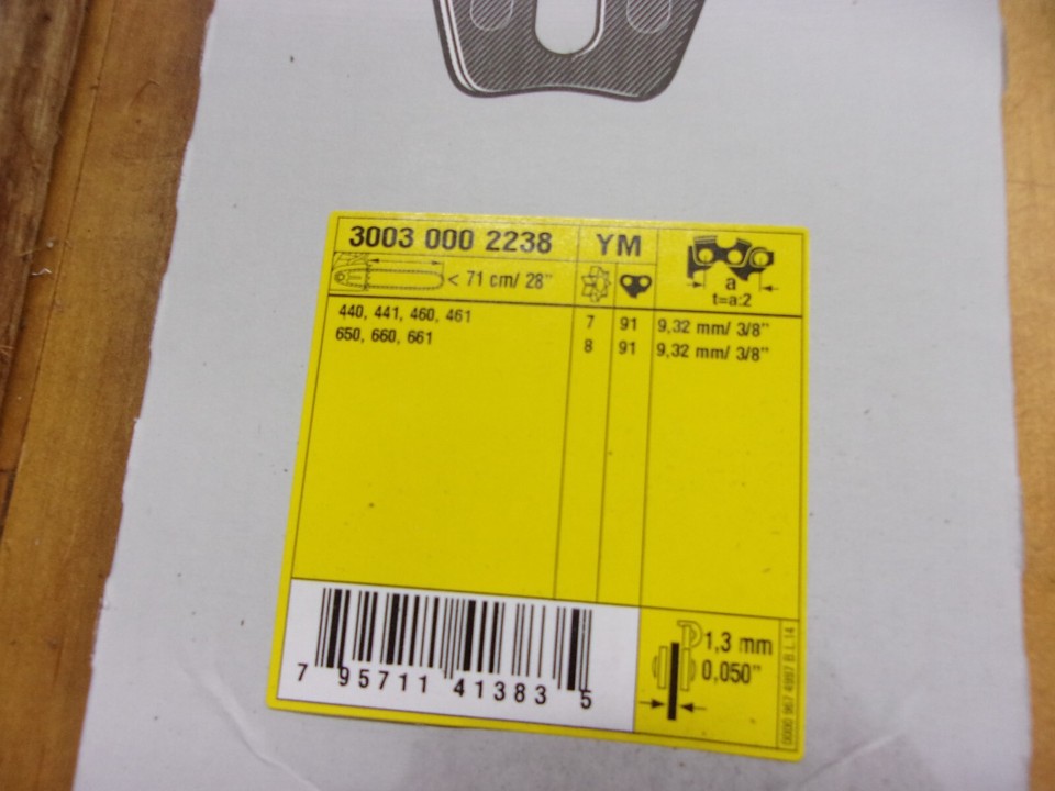 Stihl 28" Light ES Bar 3/8" .050" 91DL OEM 3003-000-2238 "Bar Only" #GL ...