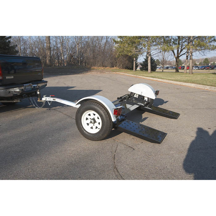 Pull Behind Steel Tow Car Dolly - 3,320 GVWR Capacity - Lights ...