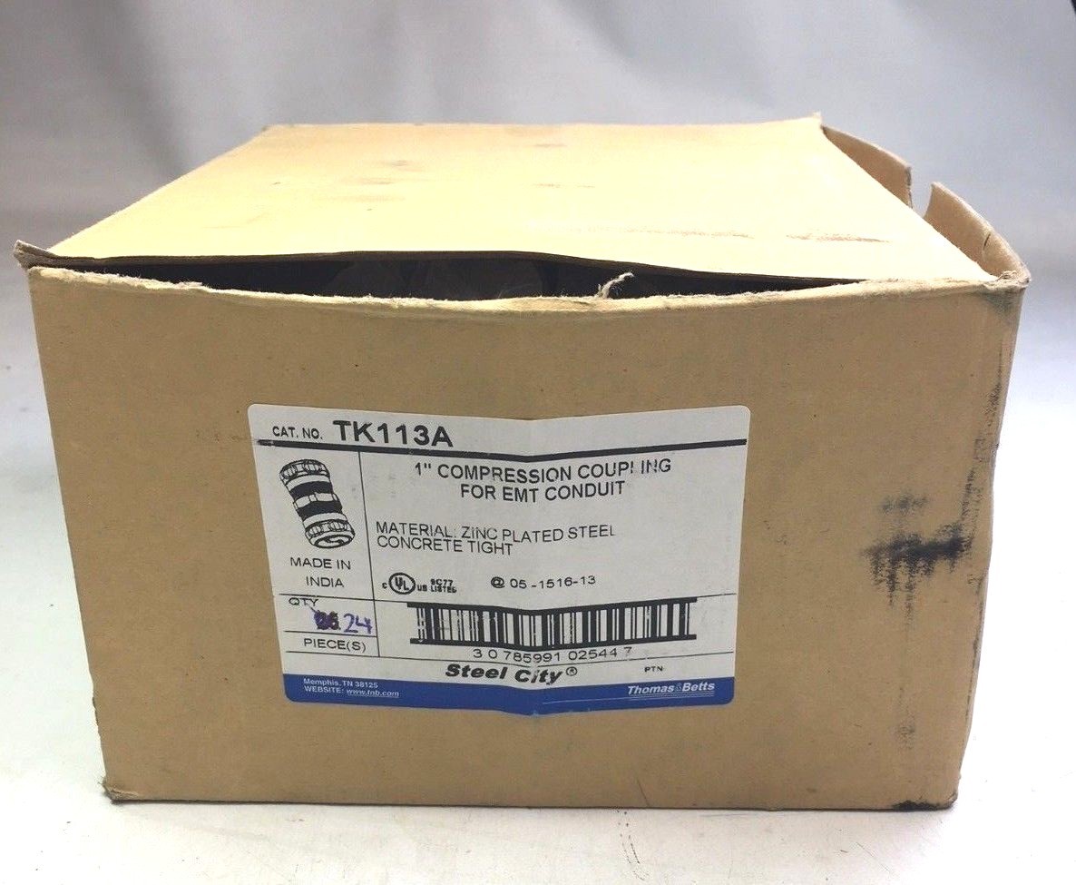 Steel City Compression Coupling, EMT, Zinc Plated Steel, TK113A (Box of 24) | eBay