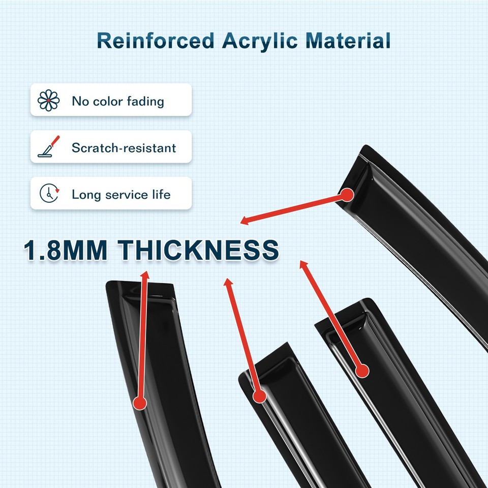 For 2011-2024 Dodge Durango 4pcs Window Visor Vent Sun Rain Guard Wind ...