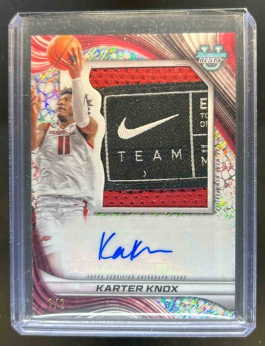 2024-25 Bowman's Best U Karter Knox Prospect Jumbo Auto Tag Patch Logo ...