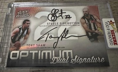 2021 Select Optimum Dual Signature Tony Shaw Steele Sidebottom 6/50 ...