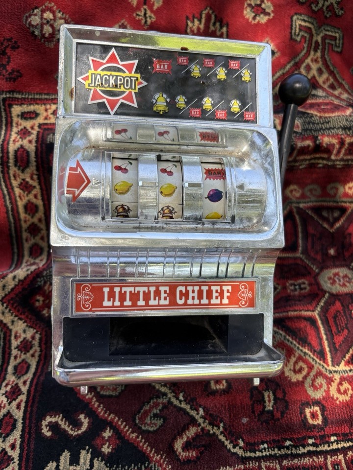 WACO “LITTLE CHIEF” MINI LOS VEGAS SLOT MACHINE VINTAGE WORKS! | eBay