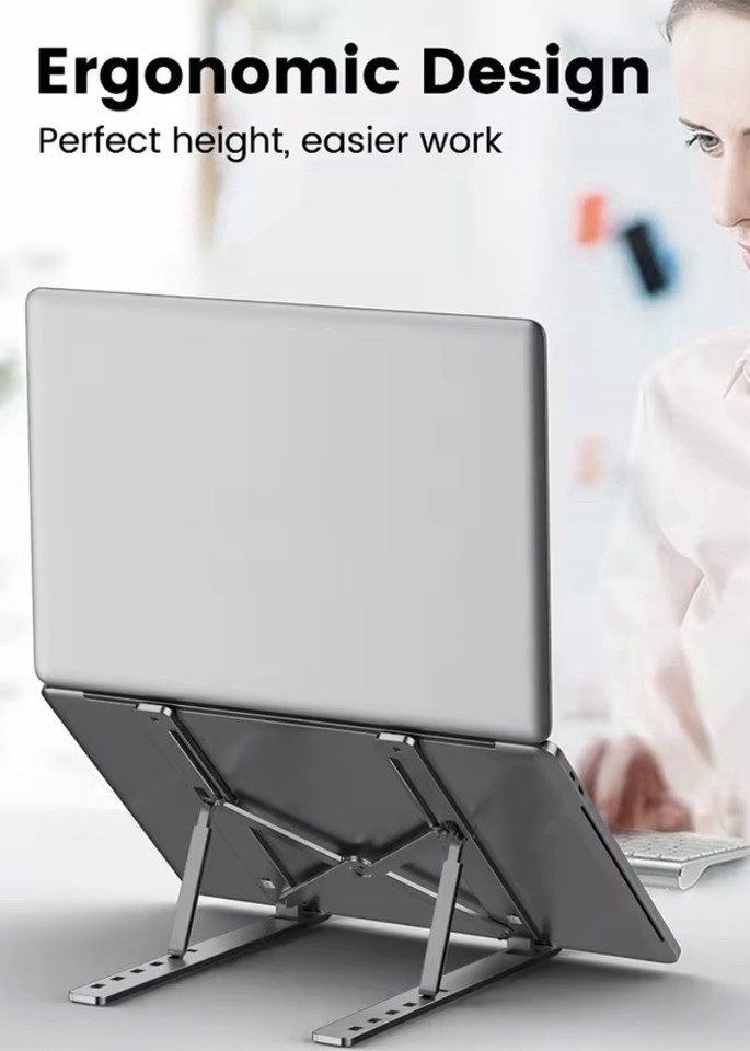 White Laptop Stand with 6-angle Adjustment Height Adjustable (silver ...