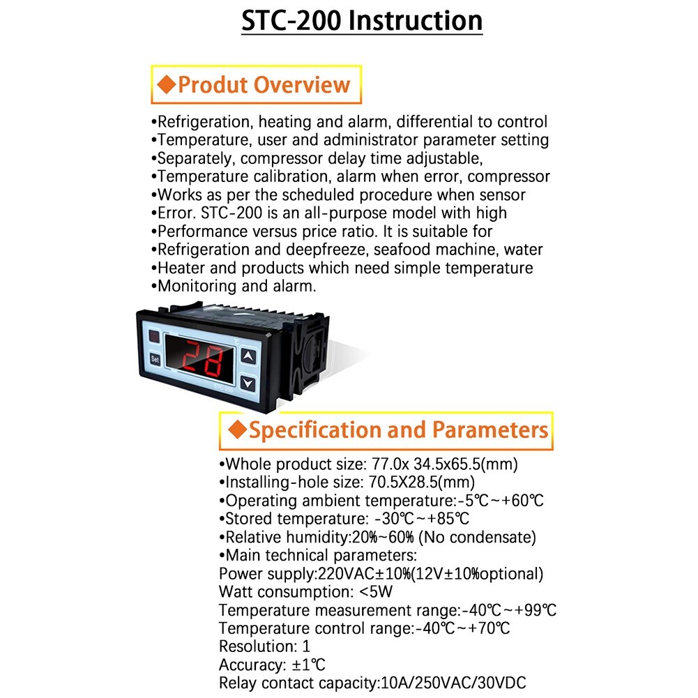 Gray Temperature Controller with User and Administrator Parameter ...