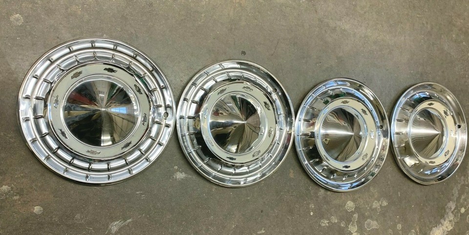 1955 CHEVY HUBCAPS FACTORY ORIGINAL | eBay