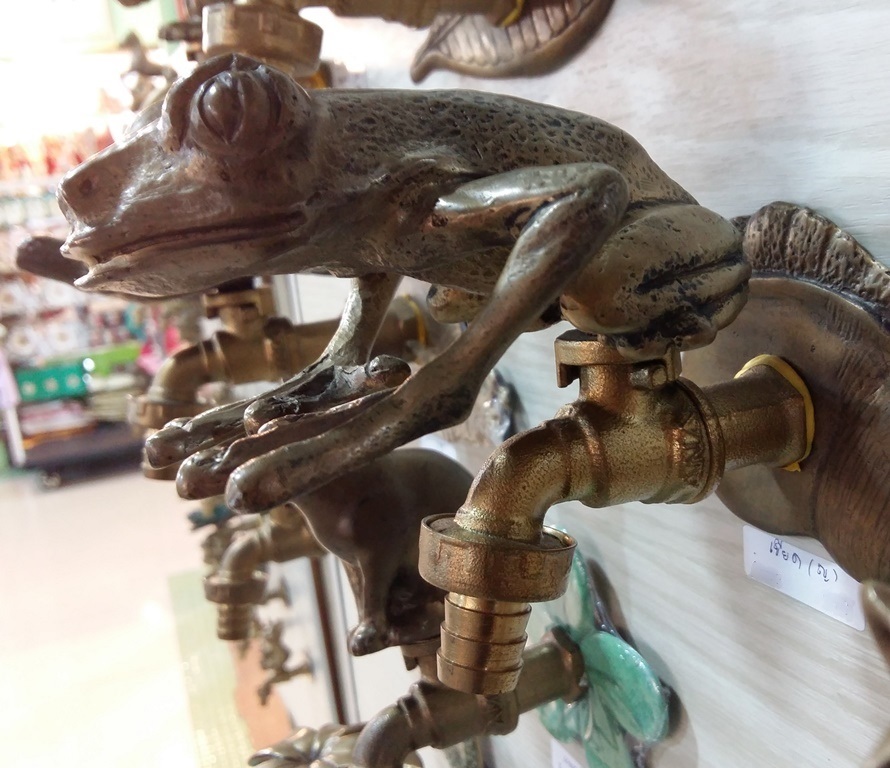 Tap Garden Brass Spigot Water Faucet Vintage Big Frog Home Decor ...