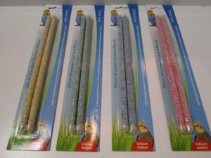 Bird cockatiel budgie canary cement grit wooden perch perches 2pk 60cm ...